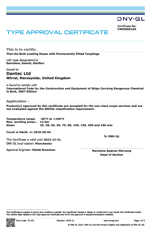 Certificate – JINFLEX