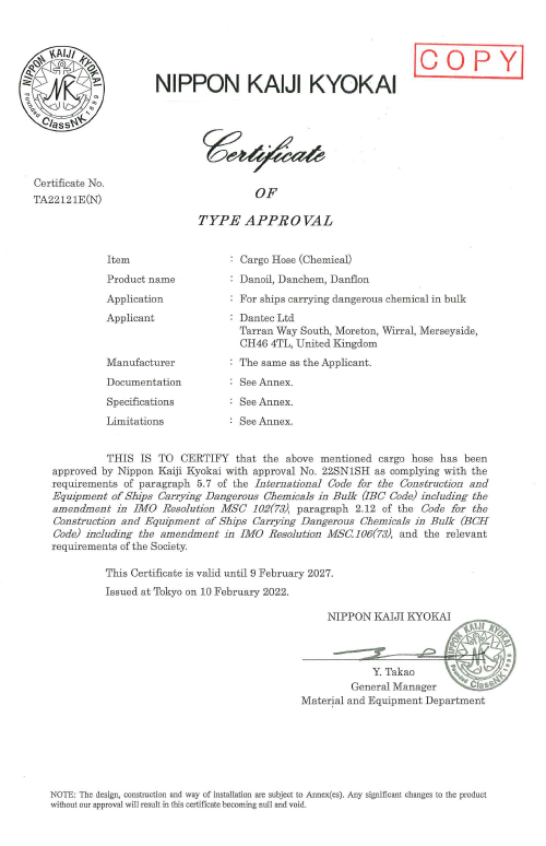 Certificate – JINFLEX